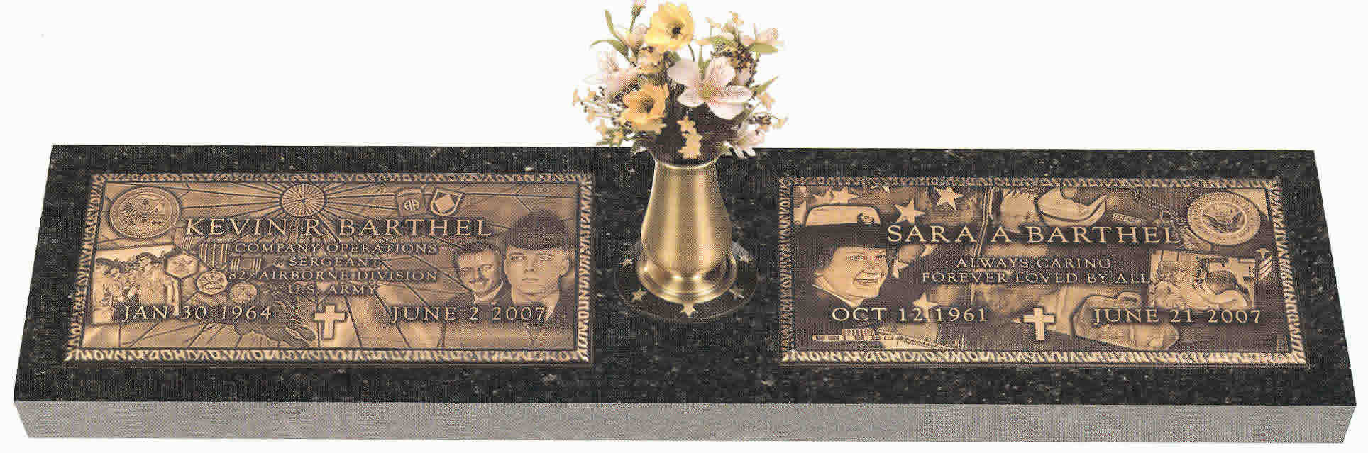Bronze Companion Markers, headstone, cemetery monument marker
